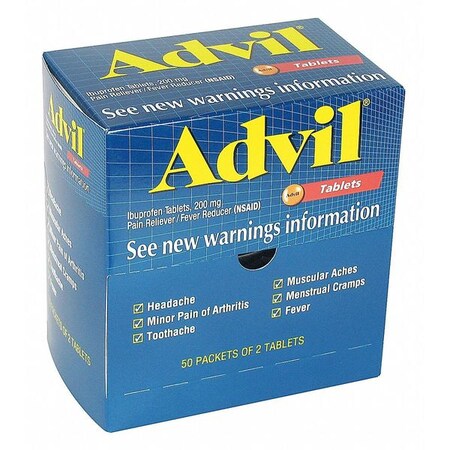 Advil Advil, Ibuprofen, Tablet, Packet, 200mg 15000 | Zoro