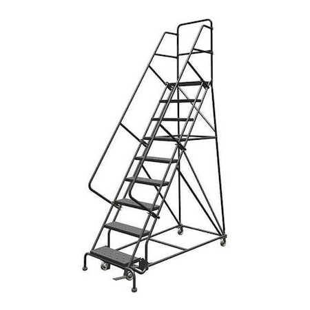 Louisville 126" H Steel Rolling Ladder, 9 Steps, 450 lb. Load Capacity ...