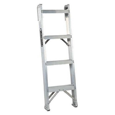 Louisville 4 ft. Straight Ladder, Aluminum, 4 Steps, Natural Finish ...