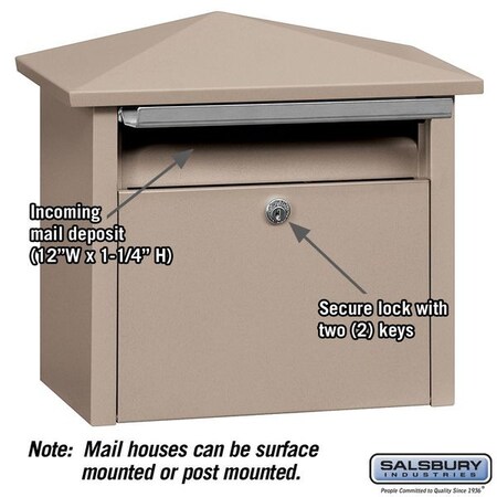 Salsbury Industries Mail House, Beige, Powder Coated, 1 Doors, Surface ...