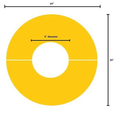 Sentry Column Protector, Yellow, 24inW, LLDPE CS2442-9R | Zoro