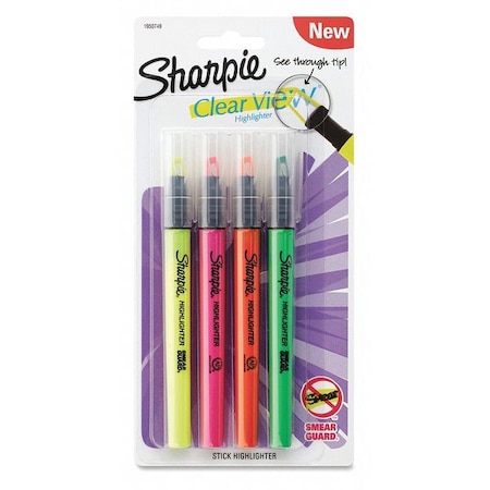 Sharpie Clear View Highlighter, PK4 1950749 | Zoro
