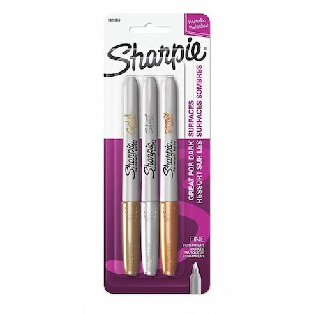 Sharpie Gold, Silver, Bronze Metallic Permanent Markers, 3 PK 1823815 ...