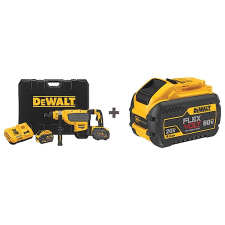 Dewalt Cordless Rotary Hammer Kit, SDS Max Chuck DCH481X2/DCB609 | Zoro