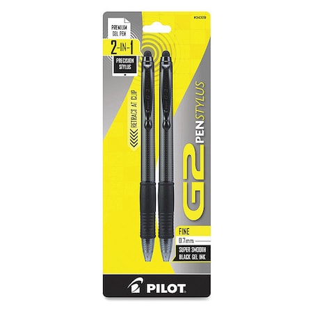 Pilot Pen, Stylus, G2, Fine, Blk, PK2 34309 | Zoro