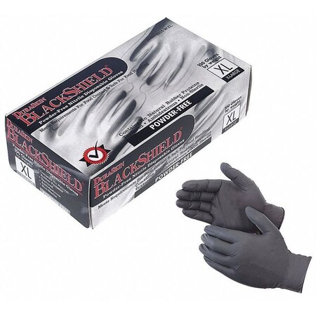 ZORO SELECT Black, XL, 4.00 mil, Powder-Free, Disposable Gloves, - 2015W XL