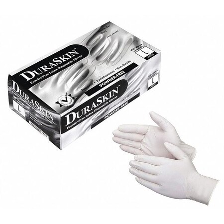ZORO SELECT Beige, L, 5.00 mil, Powdered, Disposable Gloves, - 2800W/L