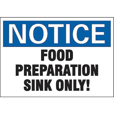 Food Prep Sink Only Sign (14 in W 10 in H) Horizontal Rectangle ...