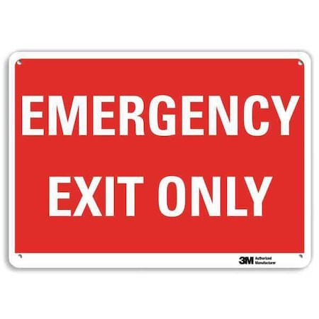Lyle Exit Sign, Recycled Aluminum, 10" W, 7" H, Emergency Exit Only ...
