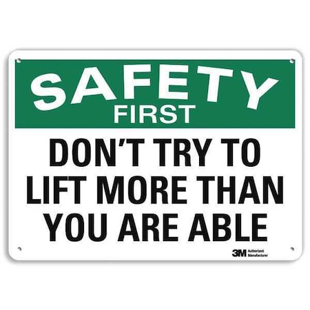 Lyle Safety First Don't Try To Lift More Than You Are Able, 10 in x 14 ...