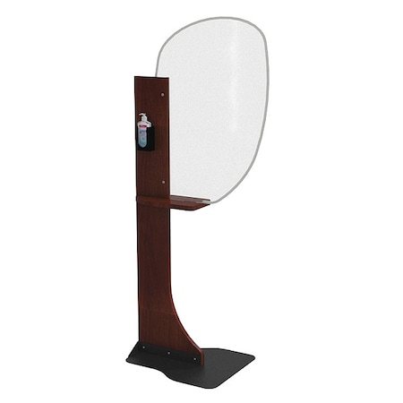 Harbor Retail Floor Standing Shield, Walnut, 36"x20"x72 321163 | Zoro