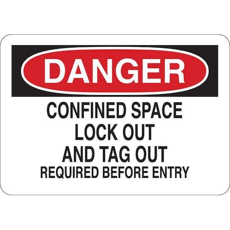 Condor Danger Sign, Confined Space, 5in H x 7in W 35GF38 | Zoro