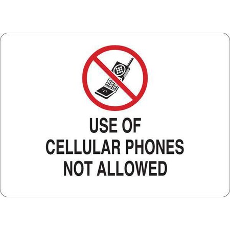 Condor Use Of Cellular Phones Not Allowed, 10 in W x 7 in H, Aluminum ...