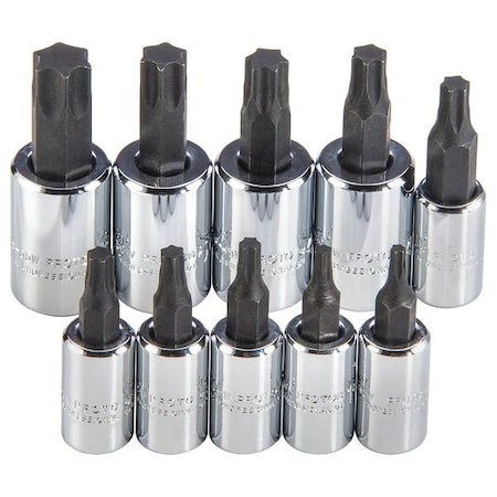 Proto 1/4 in, 3/8 in Drive Socket Bit Set, Metric, SAE, Torx, 10 pcs ...