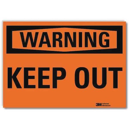 Lyle Warning Sign, Keep Out, Black/Orange, 5in H U6-1143-RD_7X5 | Zoro