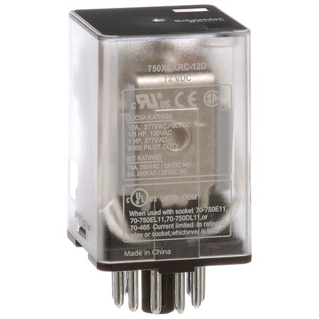 Schneider Electric General Purpose Relay, 12V DC Coil Volts, Octal, 11 ...