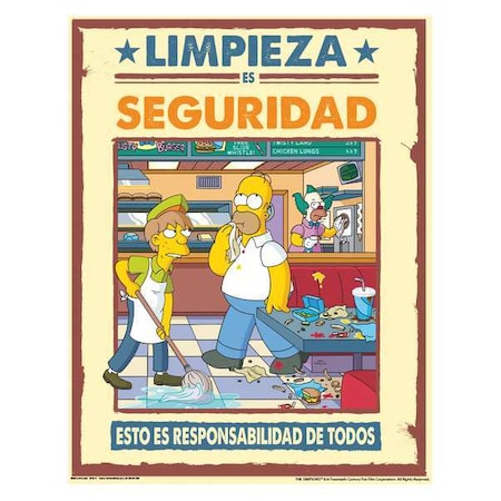 Safetyposter.Com Simpsons Safety Poster, La Limpieza Es, SP S1145SP | Zoro