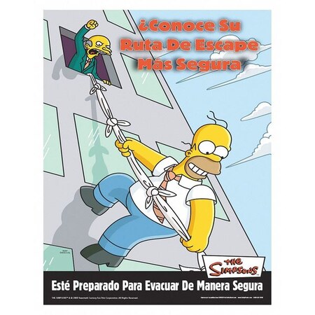 Safetyposter.Com Simpsons Safety Poster, Ruta De Escape, SP S1102SP | Zoro