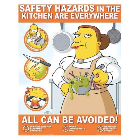 Safetyposter.Com Simpsons Safety Poster, Safety Hazards, EN S1188 | Zoro