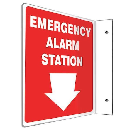 Accuform Emergency Alarm Sign, 12 in Height, 9 in Width, Plastic, L ...