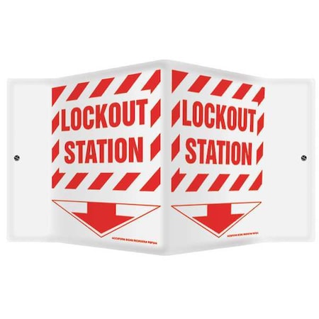 Accuform V-Shape Projection Sign, 8 in Height, 18 in Width, Plastic, V ...