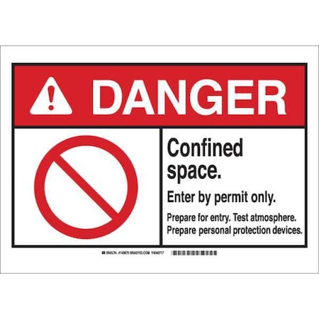 Brady Danger Sign, 10" Height, 14" Width, Aluminum, Rectangle, English ...