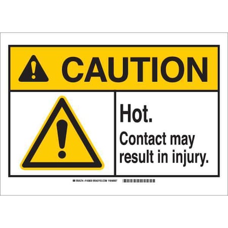 Brady Caution Sign, 10 in H, 14 in W, Aluminum, Rectangle, English ...