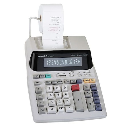 Sharp Desktop Calculator, Printing, 12 Digit SHREL1801V | Zoro