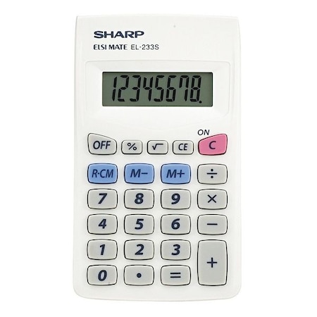Sharp Handheld Calculator, LCD, 8 Digit SHREL233SB | Zoro