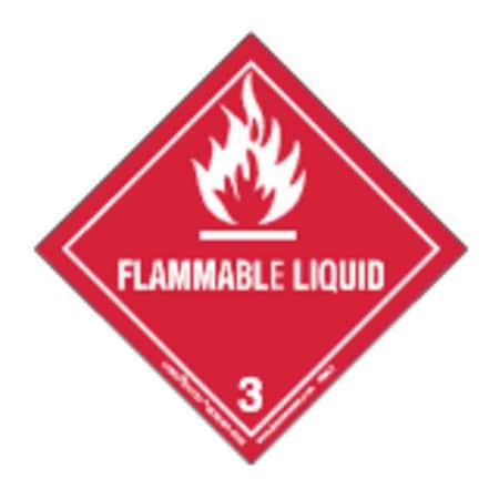 Labelmaster Flammable Liquid Label, 100mmx100mm, 500, HML6 HML6 | Zoro