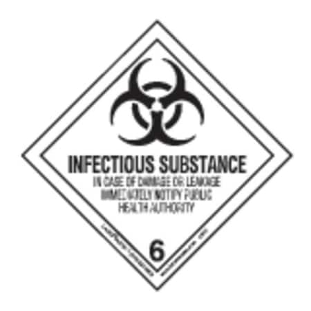 Labelmaster Infectious Substance Lbl, 100mmx100mm, 500 SLR17 | Zoro