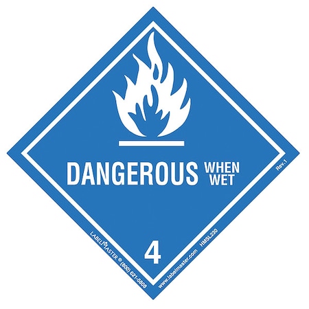 Labelmaster Dangerous When Wet Label, 100mmx100mm, 500, HMSL230 HMSL230 ...
