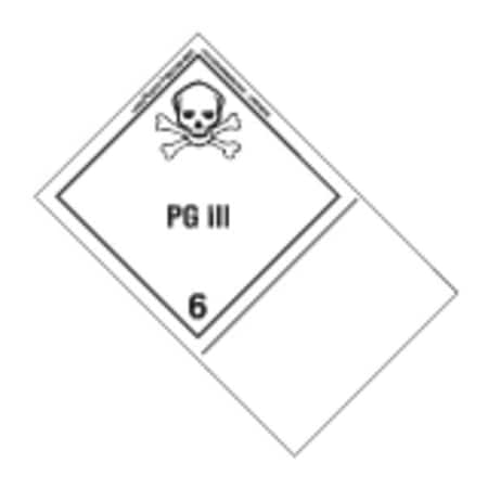 Labelmaster PG III Label, 100mmx160mm, PG III, Wht/Blk JTSNT32 | Zoro