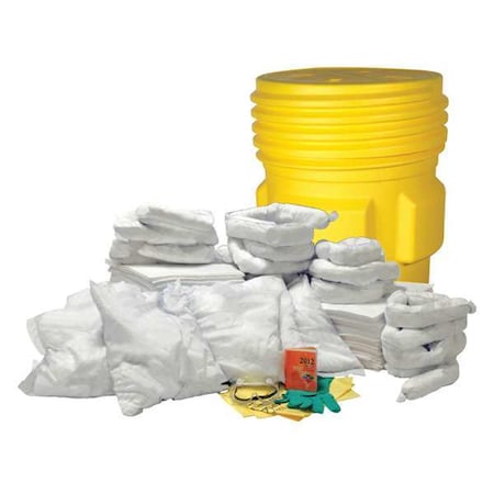 Condor Spill Kit, 67 gal Volume Absorbed per Kit, 95 gal Capacity, Drum ...