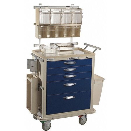 Blue Bell Medical Anesthesia Cart, Steel, 1 Shelves, 1400 lb. 08E24-145 ...