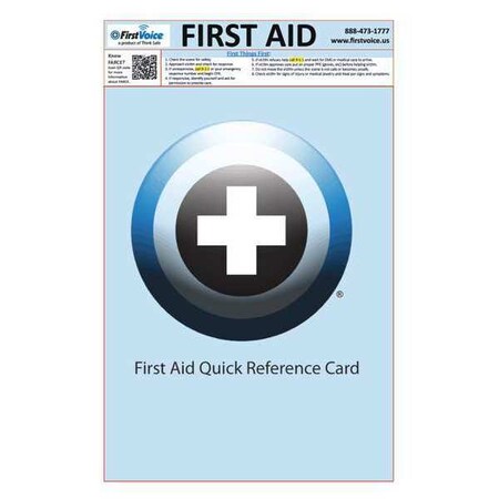 First Voice First Aid Reference Cards, Laminate, PK100 FAC100 | Zoro