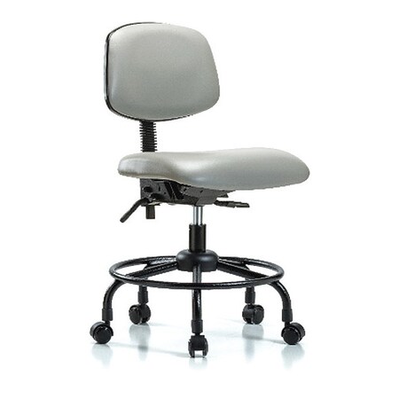 Blue Ridge Ergonomics Desk Chair Desk Chair, Vinyl, Chrome Tilt Glides ...