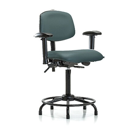 Blue Ridge Ergonomics Bench Chair, Vinyl, RT, Tilt, AA, Gld, Blu, Vinyl ...