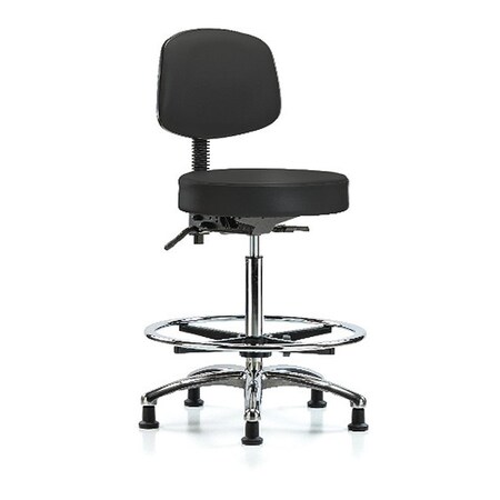 Blue Ridge Ergonomics Ben Stool, Hi, Vinyl, Bk, CF, Gld, BLK BR-VHBST ...