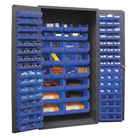 Durham Mfg Heavy Duty Bin Cabinet, 36 in W, 72 in H, 24" D, 126 Bins ...