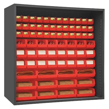 Durham Mfg Heavy Duty Bin Cabinet, 72 in W, 72 in H, 24" D, 72 Bins ...
