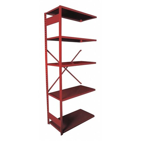 Equipto Metal Shelving, 18"D x 42"W x 84"H, 5 Shelves, Steel 663Y5A-RD ...