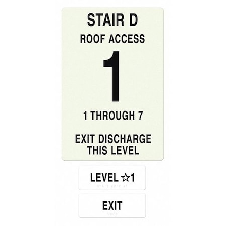 Intersign NFPASgn, Stair Id D, Floors Served 1 to 7 NFPA-PVC1812-X(D1A7 ...