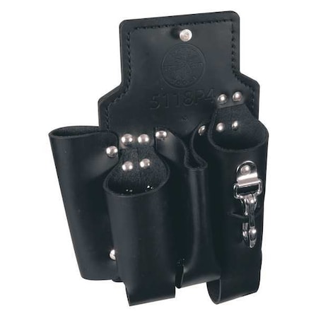 Klein Tools Black Leather 4 Pockets, 5118P4 5118P4 | Zoro