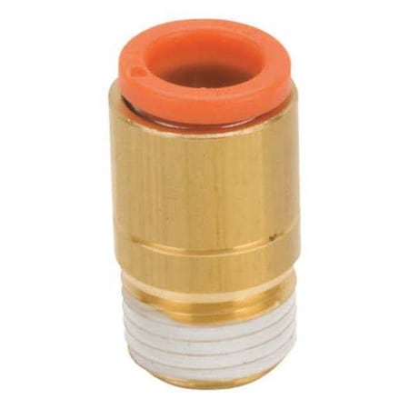 Smc Push-Fit Adapter Fitting, Push-to-Connect x MNPT, 1/4 in Tube OD, 3/8 in Pipe Size, Plastic ...