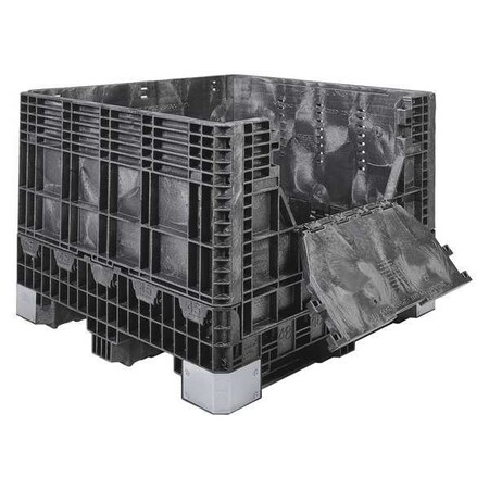 Buckhorn Black Bulk Container, High Density Polyethylene, 48 in L, 45 ...