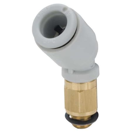 Smc Push-Fit Elbow Fitting, Push-to-Connect x MUNF, 1/4 in Tube OD, 10-32 Pipe Size, Plastic ...