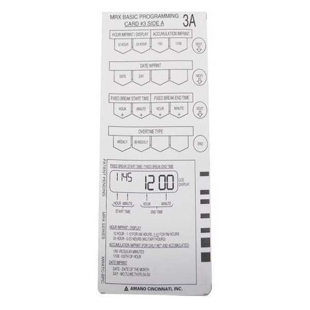 Amano Basic Programming Card Mrx-35 Clock ARX-101050 | Zoro