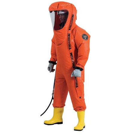 Ansell Encapsulated Suit, S, Orange, Polyamid Coated Fabric with PVC on ...