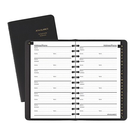 At-A-Glance Small Telephone Address Book, Leather 8020105 | Zoro